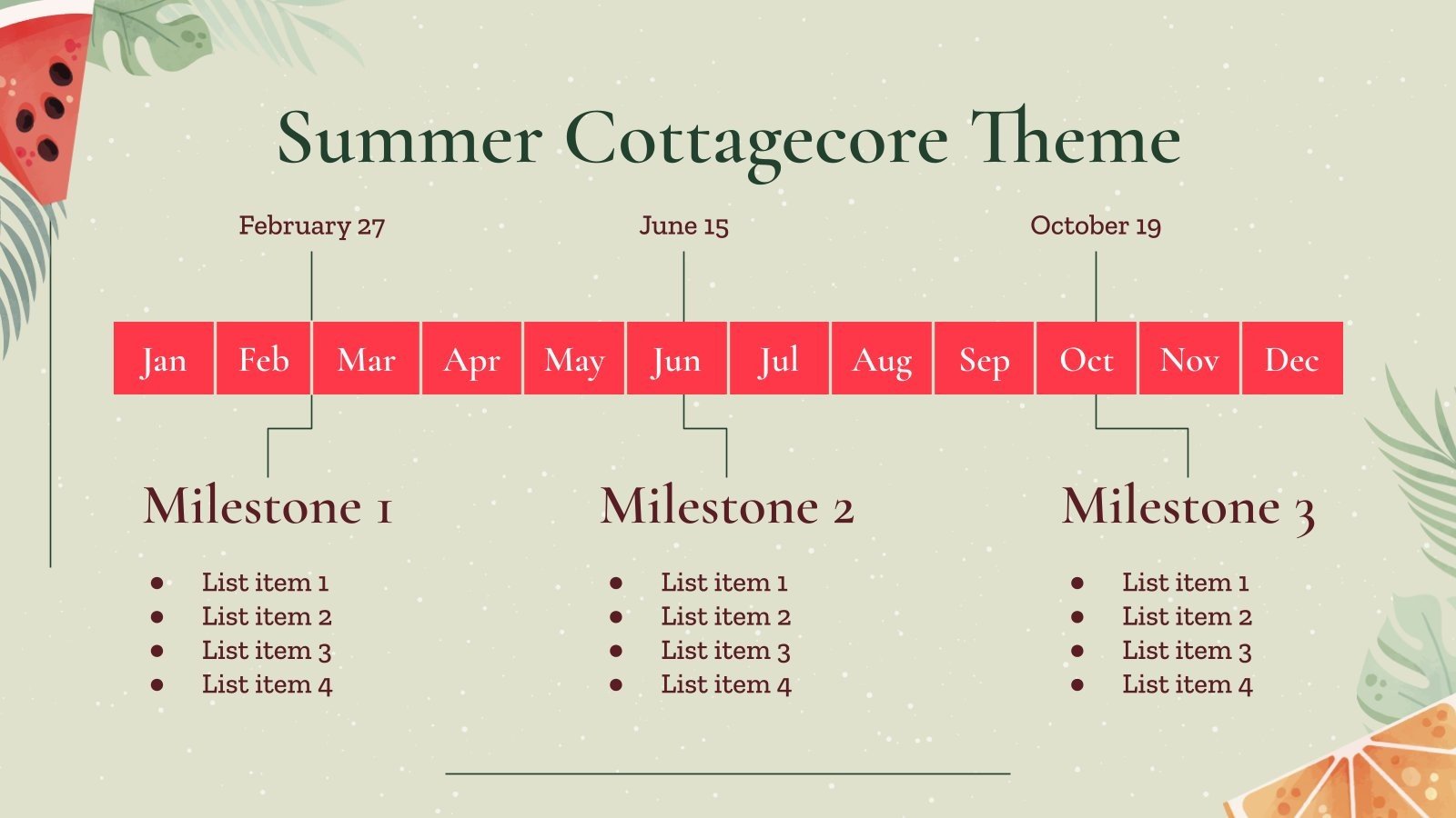 Summer Cottagecore Theme Infographics Template