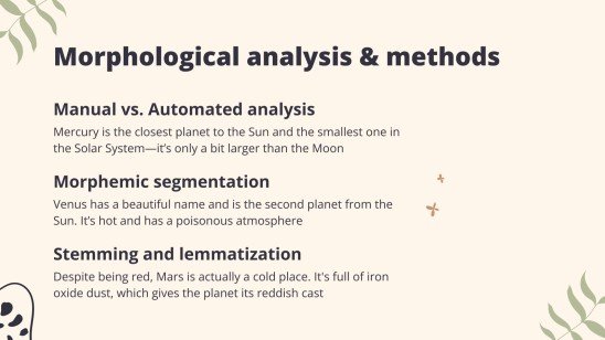 Morphological Analysis Techniques Workshop Presentation