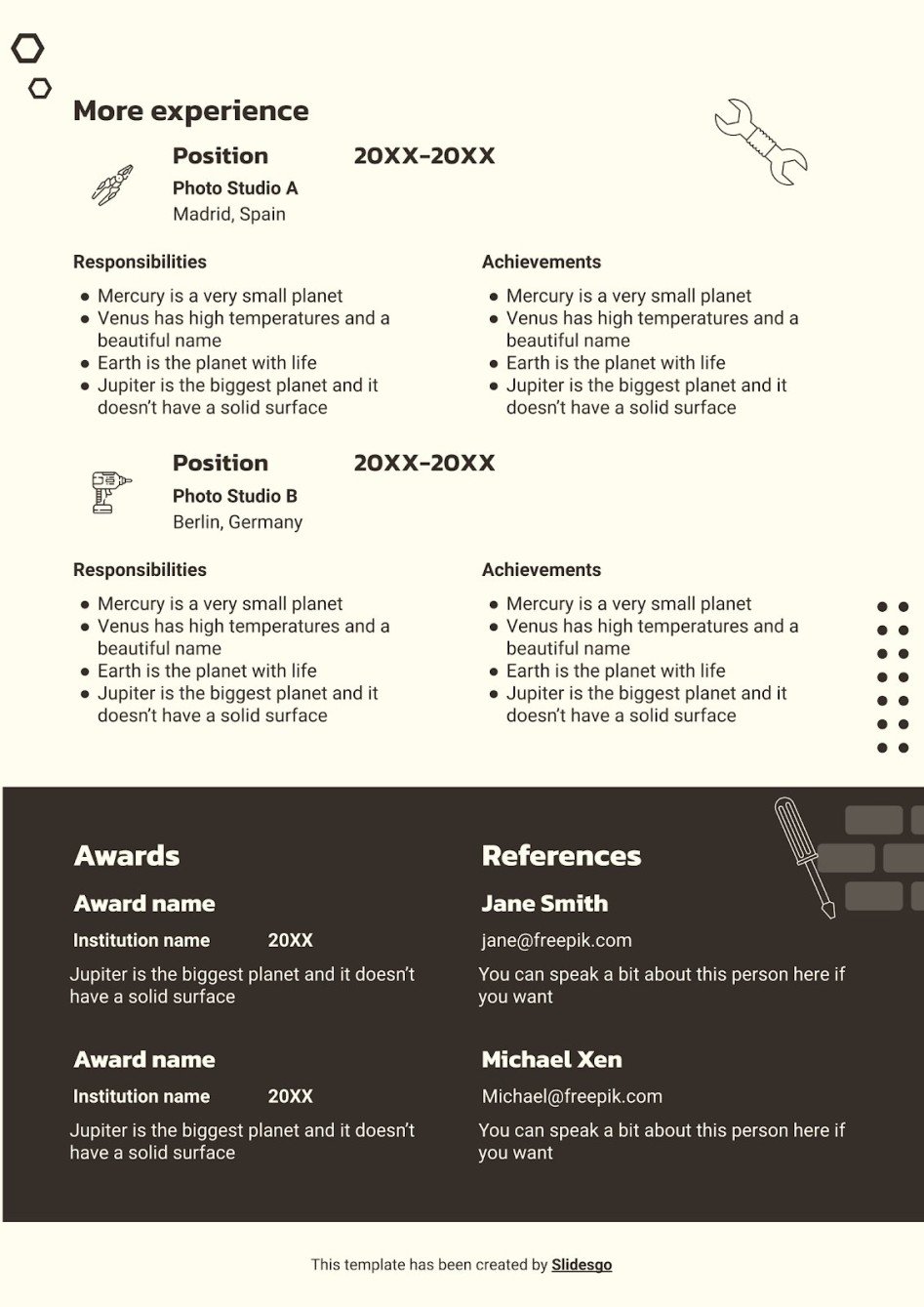 Handyworker Assistant CV Presentation