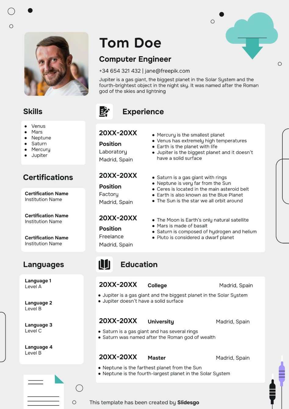 Cloud Computing Engineer CV Presentation