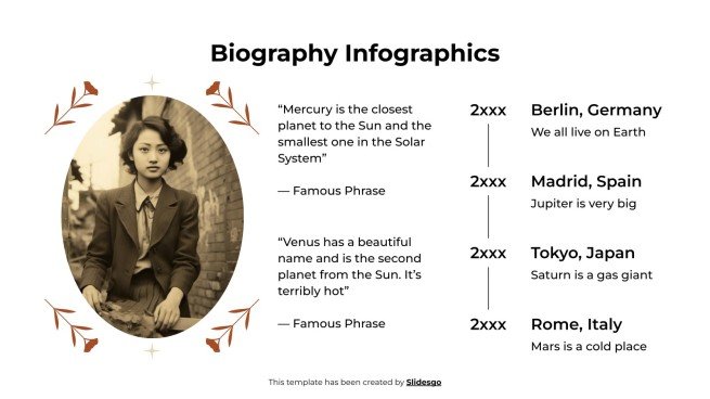 Biography Infographics Template