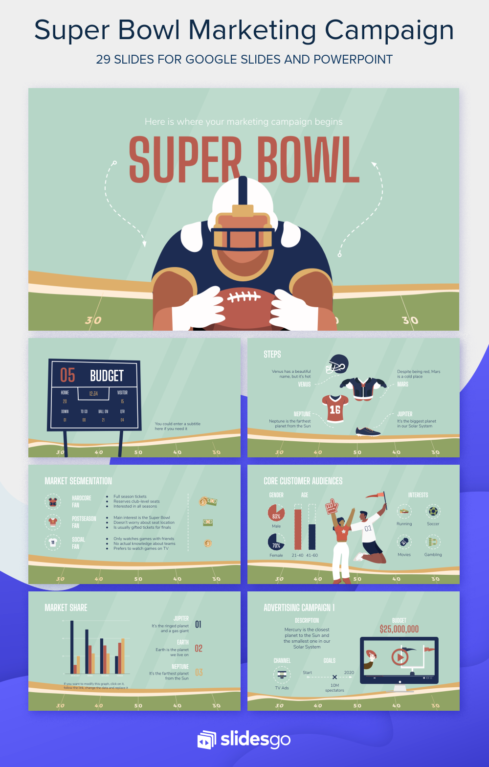 American Football Annual Championship MK Campaign | Google Slides & PPT