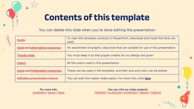 Time to Celebrate! Presentation