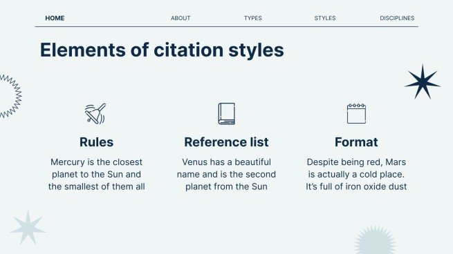 Text citation standards Presentation
