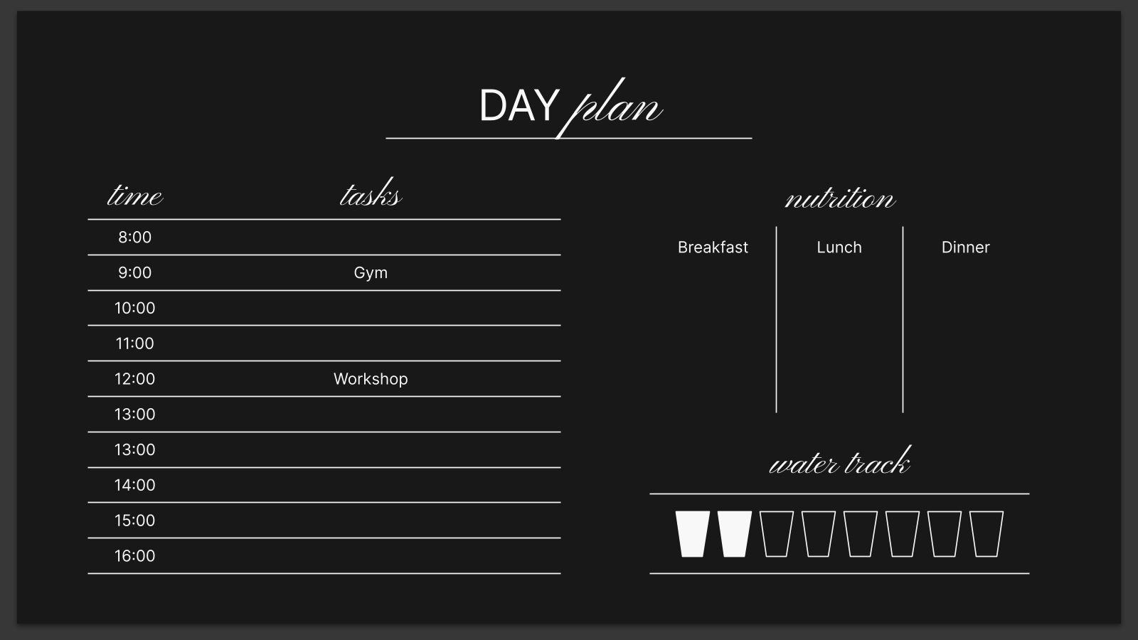 Full Black and White Planner Presentation