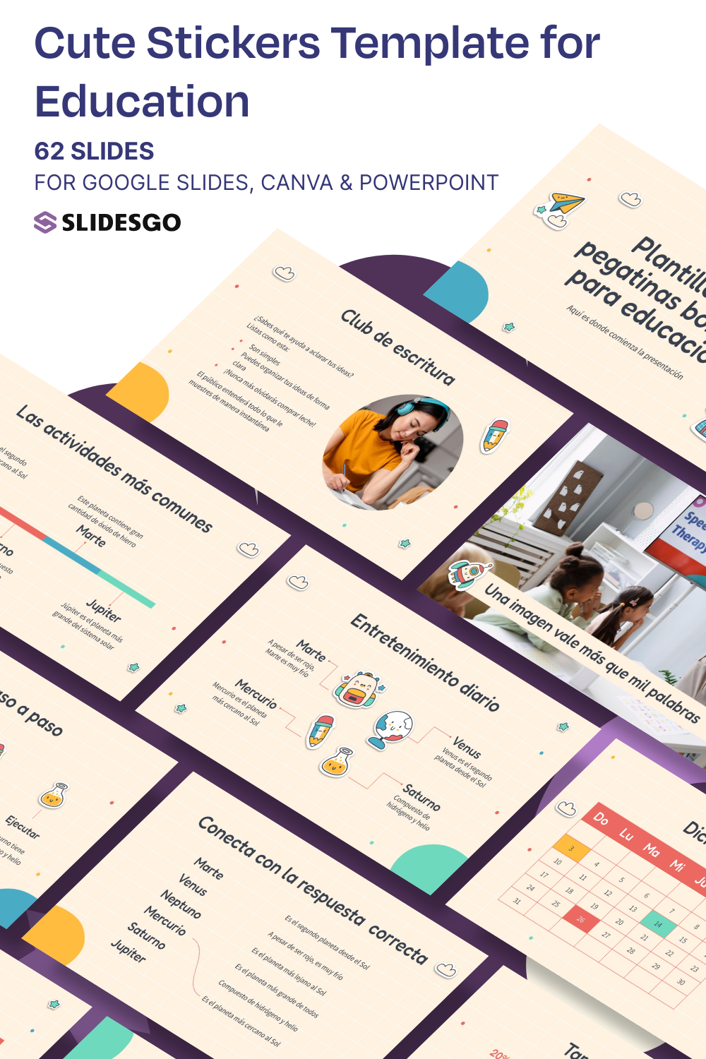 Cute Stickers Template for Education Presentation