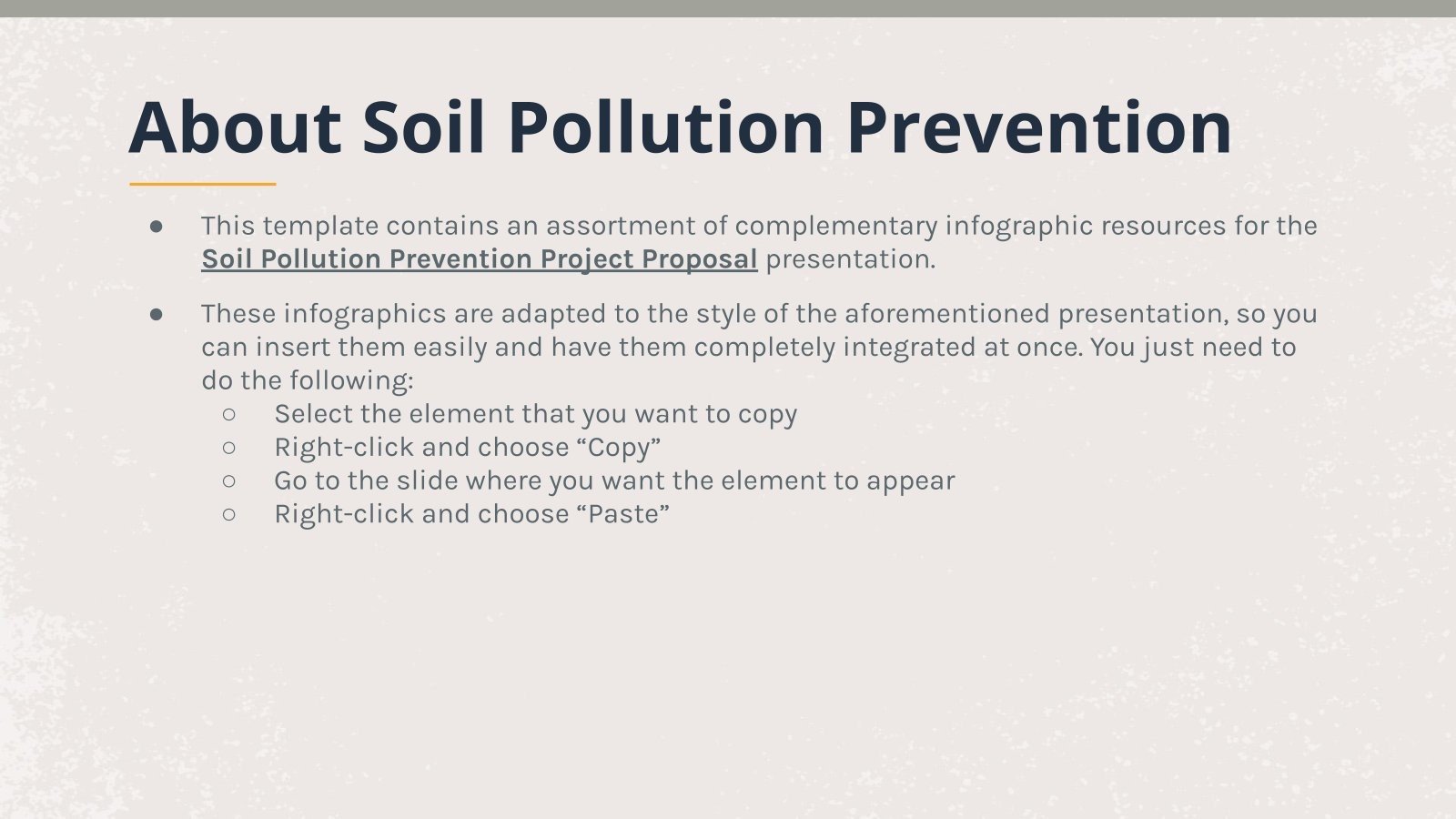 Proposition de projet de prévention de la pollution des sols