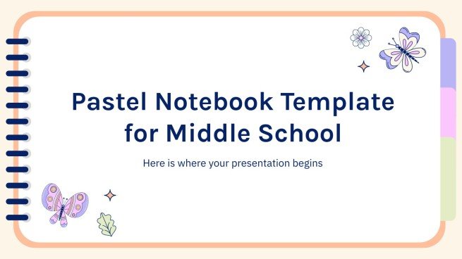 Pastel Notebook Template for Middle School Presentation