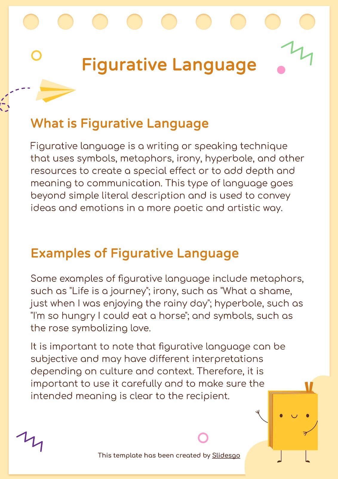 Language Arts Subject: Figurative Language Worksheets