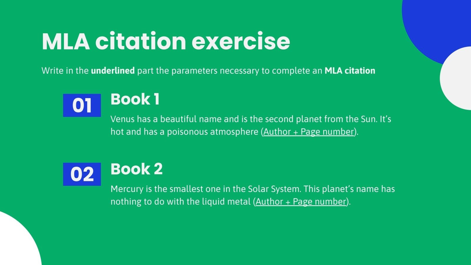 Text citation standards: MLA Presentation