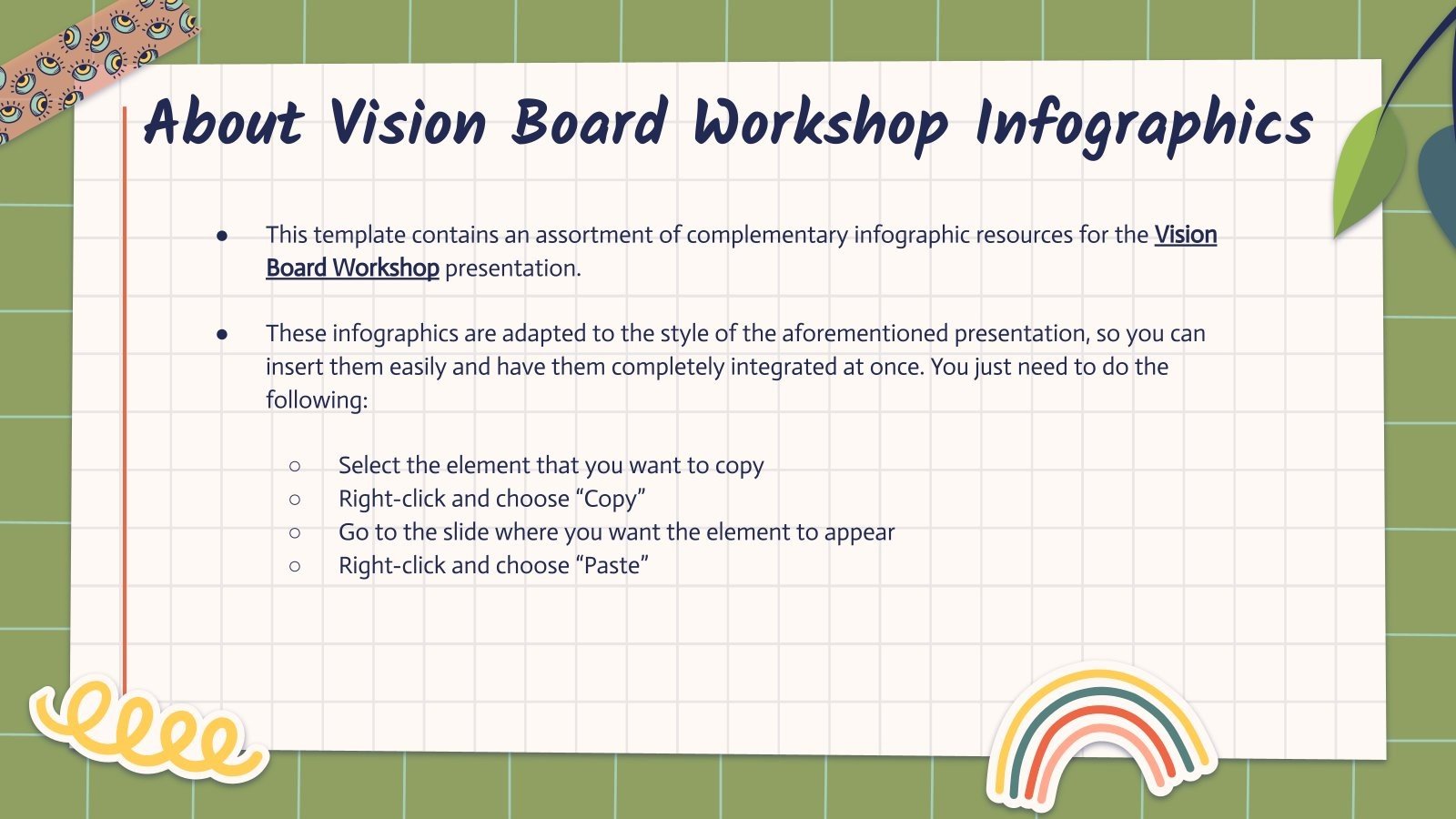 Plantilla Infografías Taller sobre cómo hacer vision boards