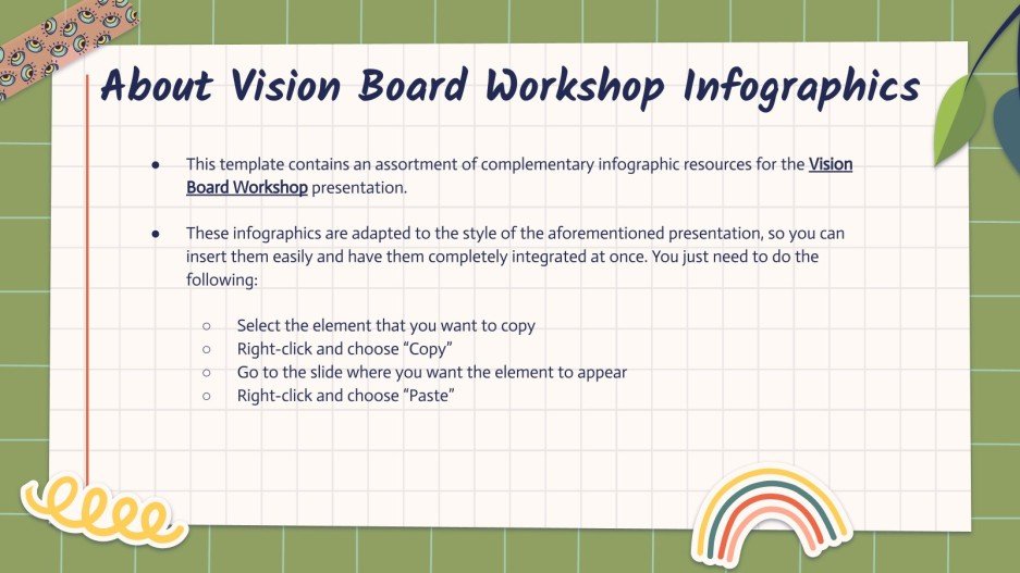 Plantilla Infografías Taller sobre cómo hacer vision boards