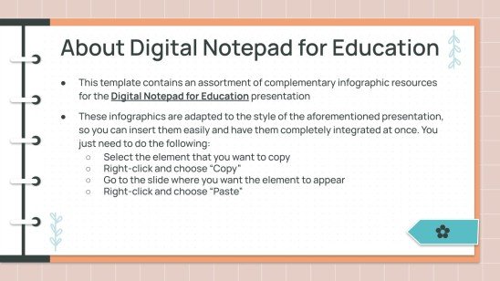 Digital Notepad for Education Infographics Presentation