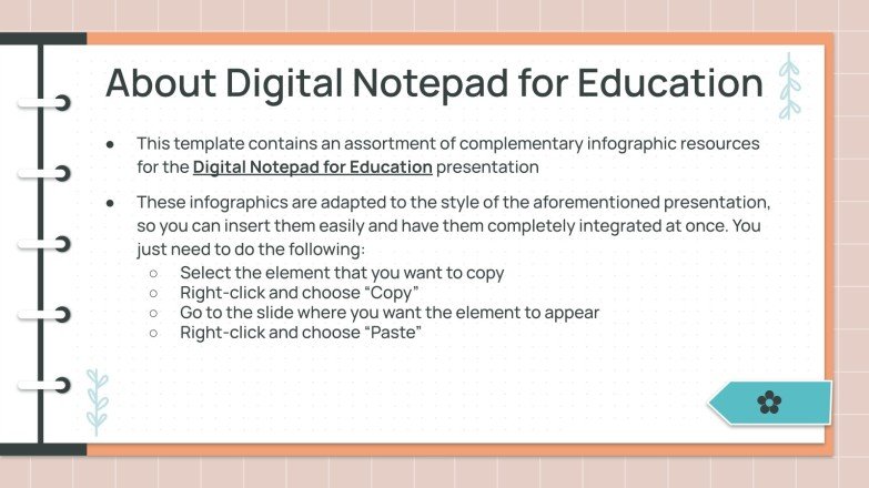 Digital Notepad for Education Infographics Presentation