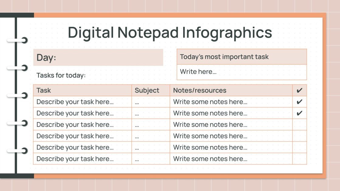 Digital Notepad for Education Infographics Presentation