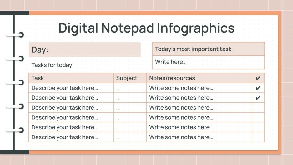 Digital Notepad for Education Infographics Presentation