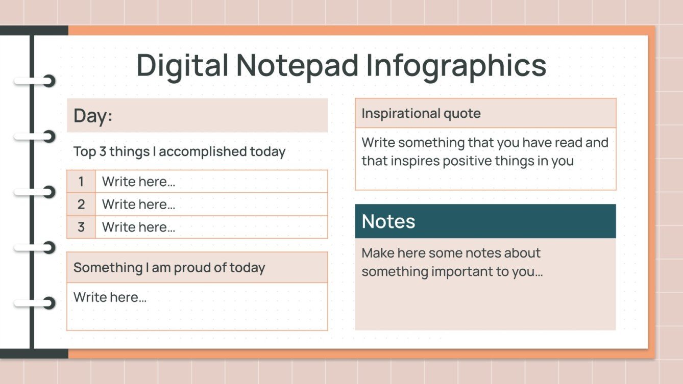 Bloc de notas digital para infografías educativas