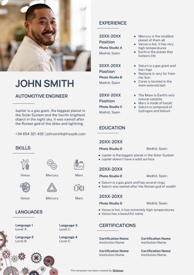 Automotive Engineer Resume Presentation