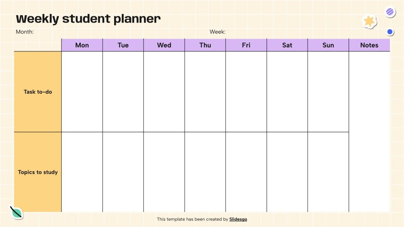 Weekly Student Planner Presentation