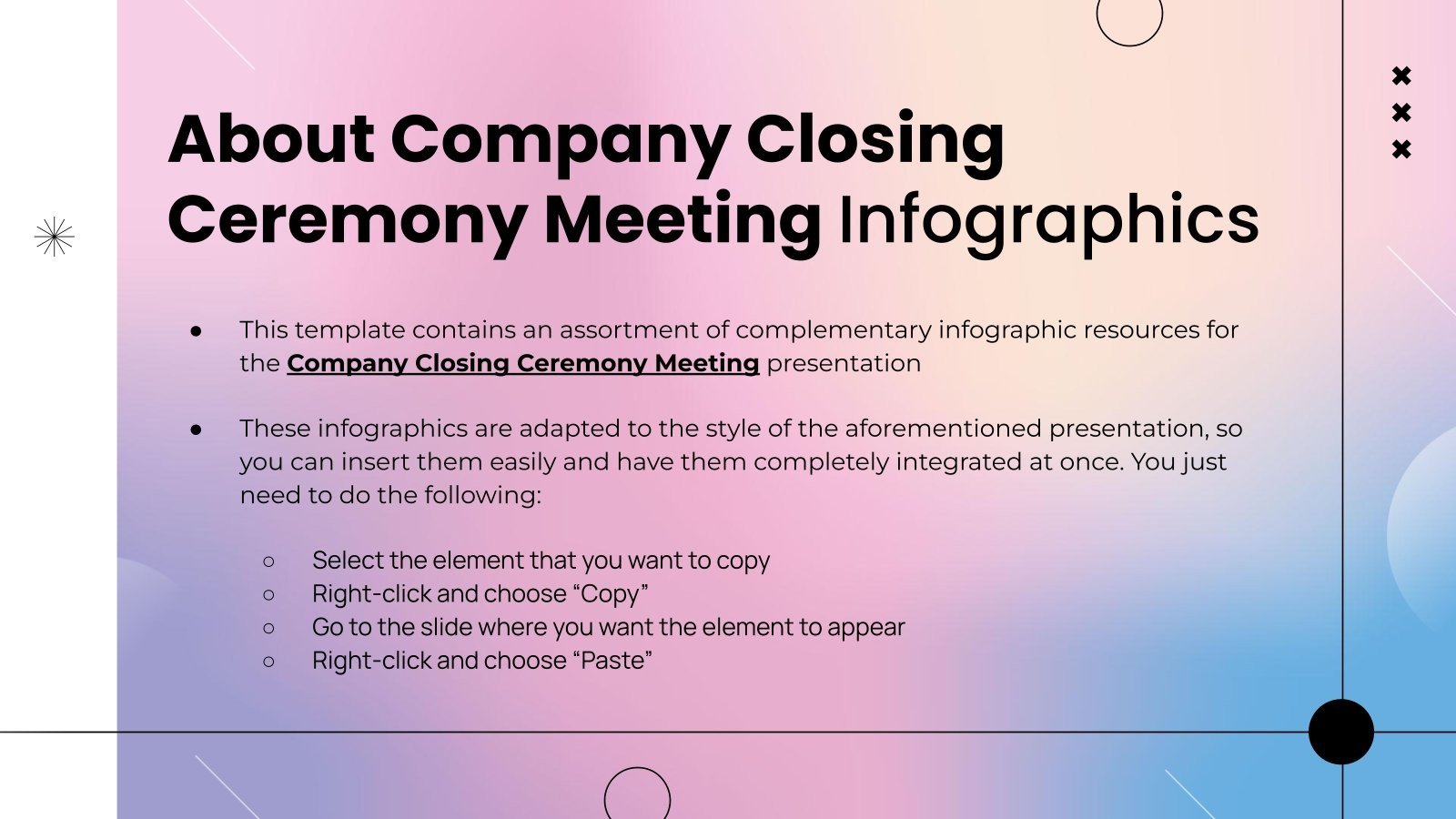 Company Closing Ceremony Meeting Infographics Presentation