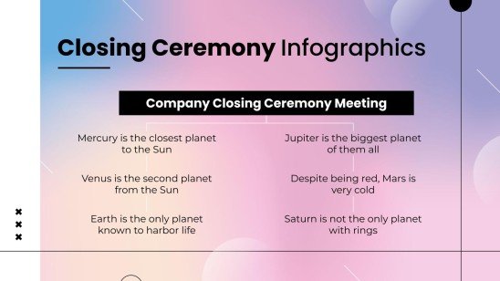 Company Closing Ceremony Meeting Infographics Presentation
