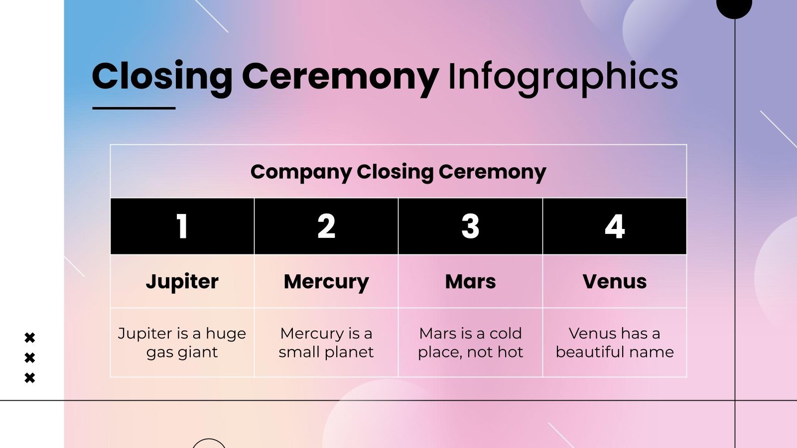 Company Closing Ceremony Meeting Infographics Presentation