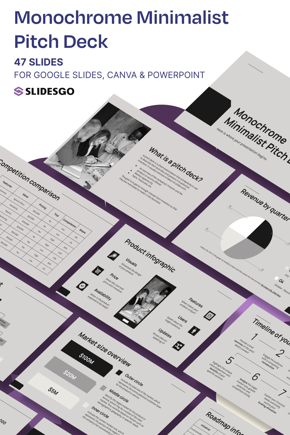 Monochrome Minimalist Pitch Deck Presentation