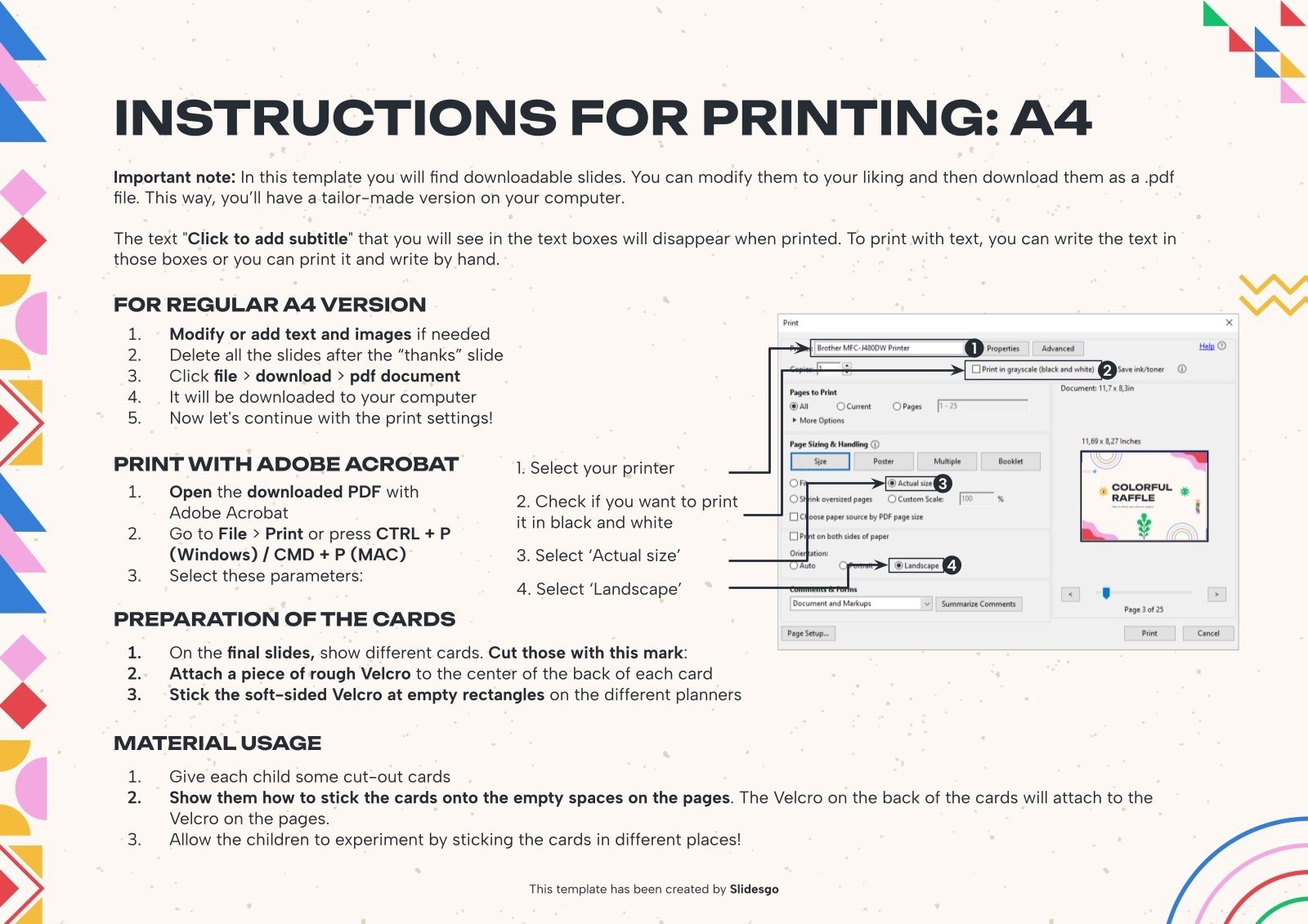 Colorful Raffle Slides Presentation