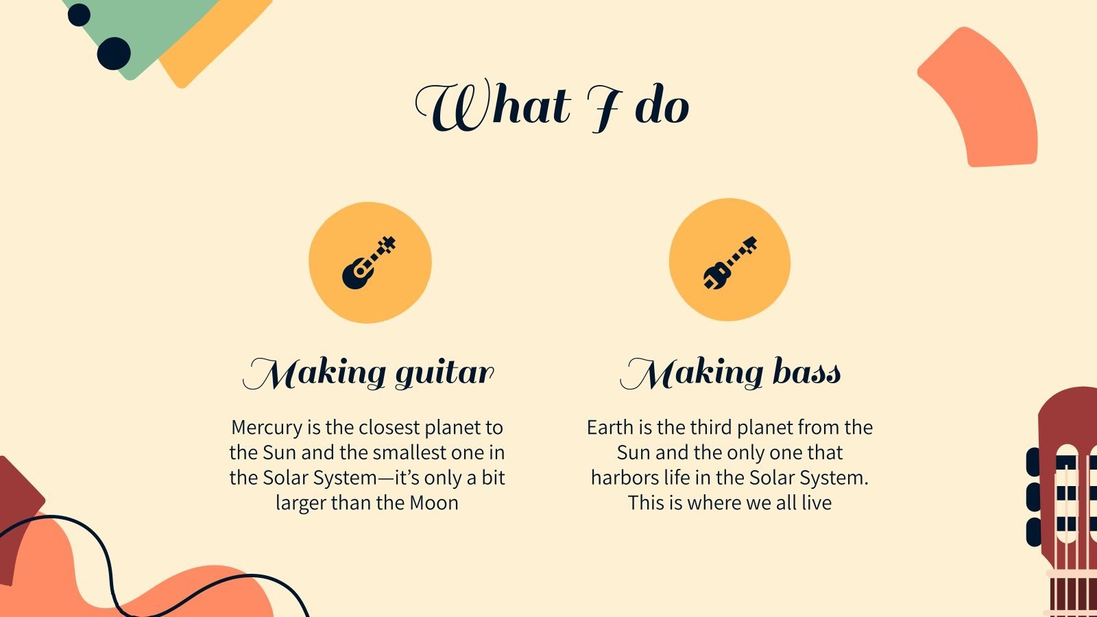 Handcrafted Guitars & Bass Maker Portfolio Presentation