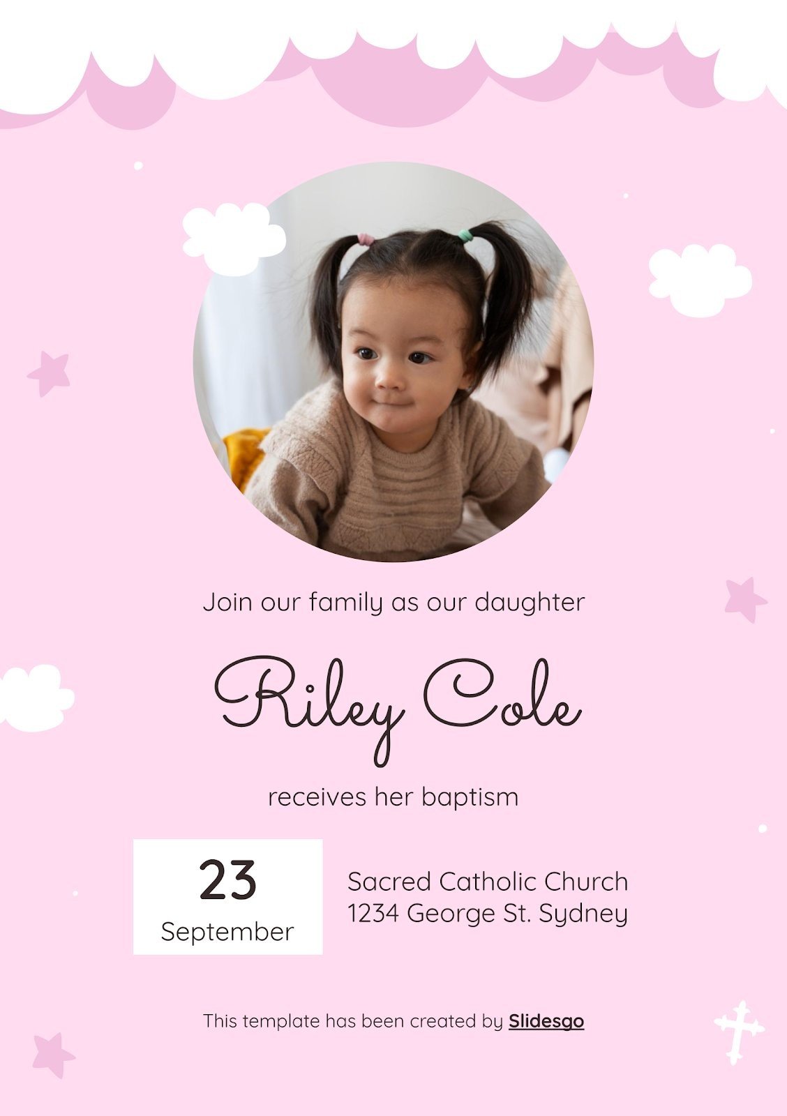 Baby Girl Baptism Invitation Presentation