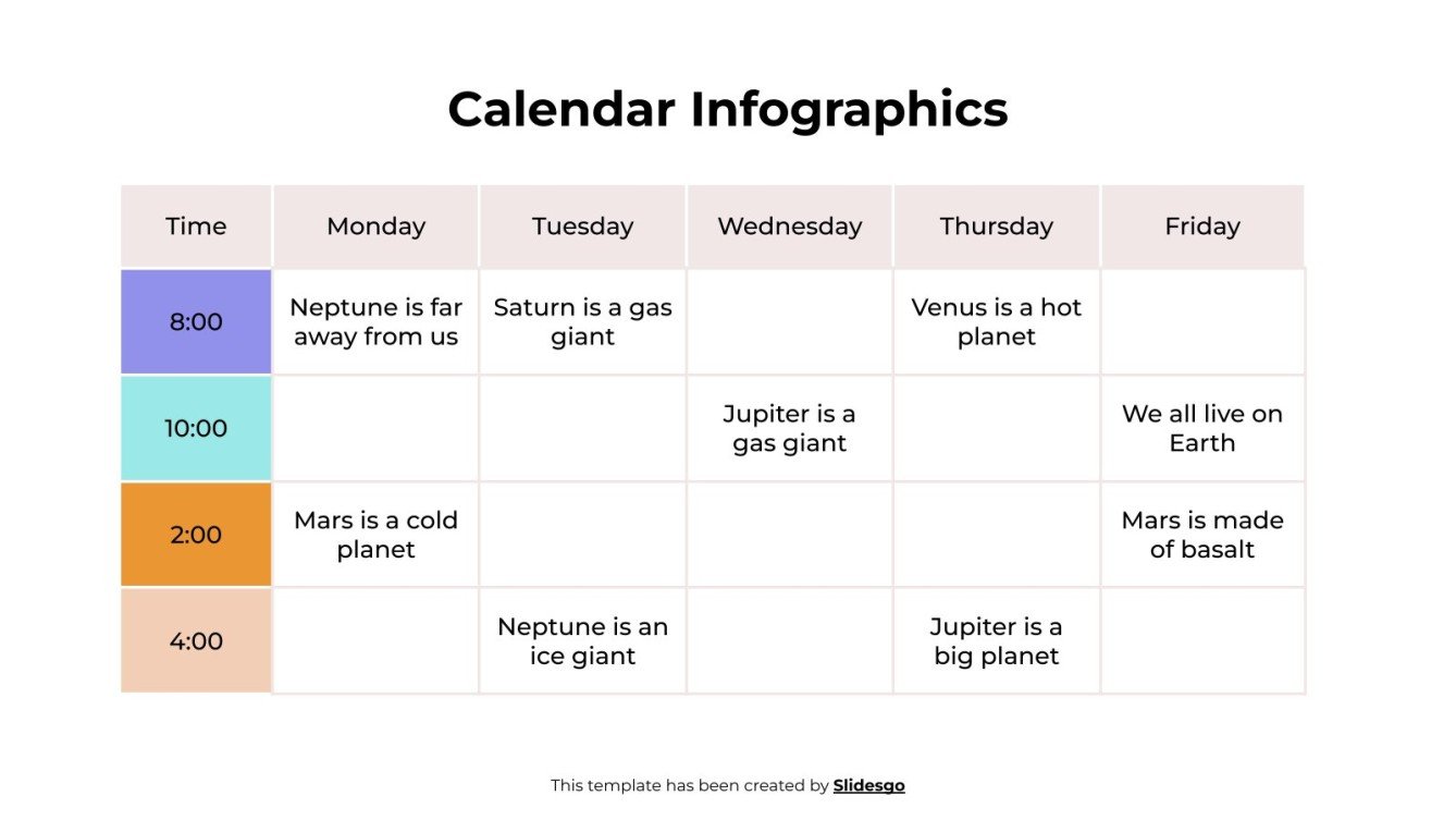 Calendar Infographics Presentation