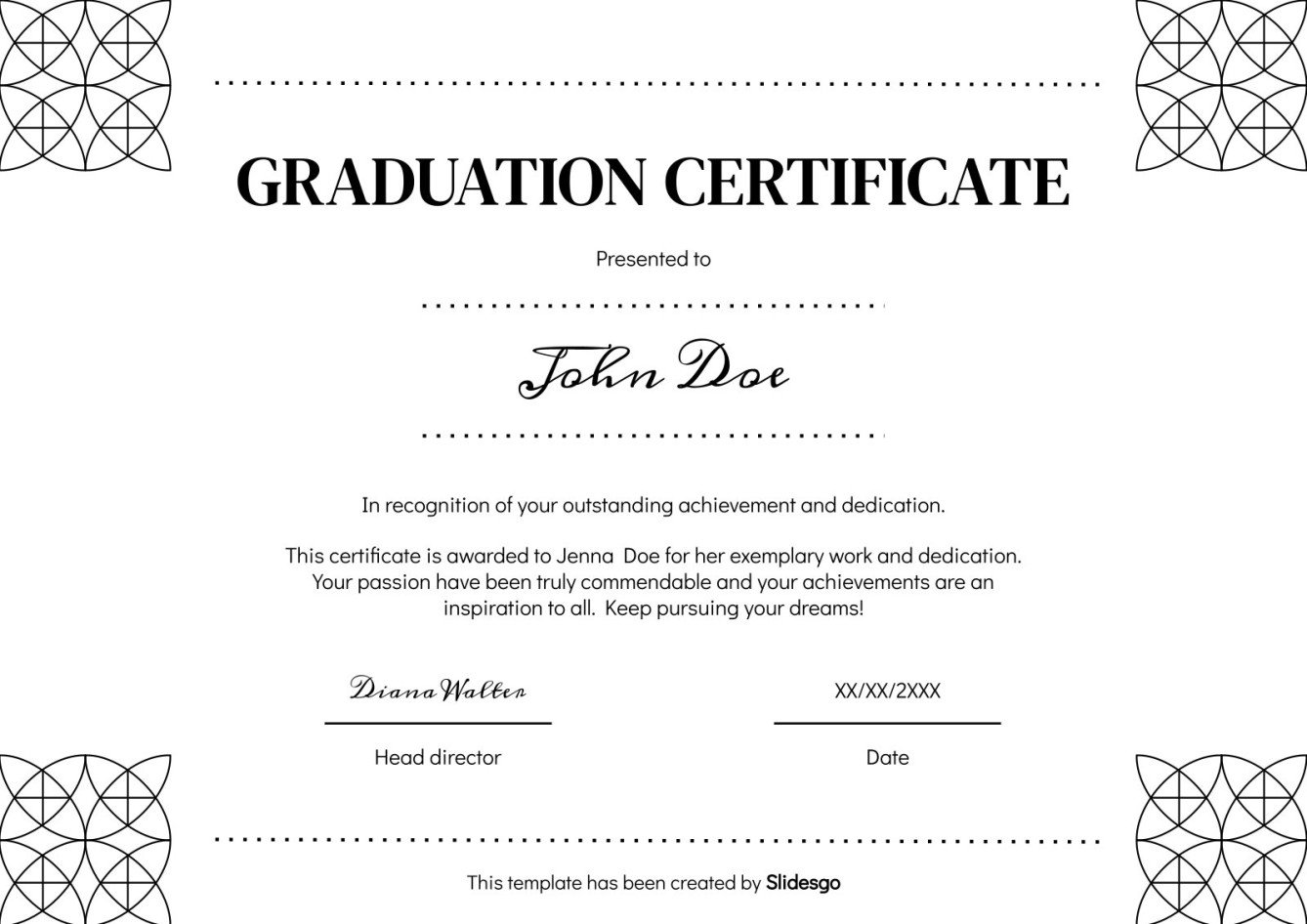 Elegant Graduation Certificate Template Presentation
