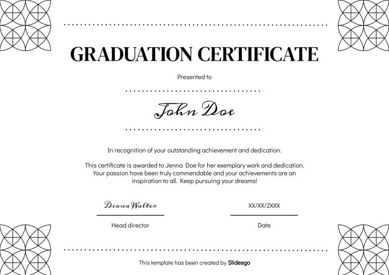 Elegant Graduation Certificate Template Presentation