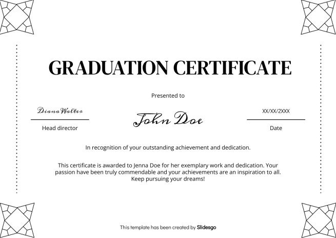 Elegant Graduation Certificate Template Presentation