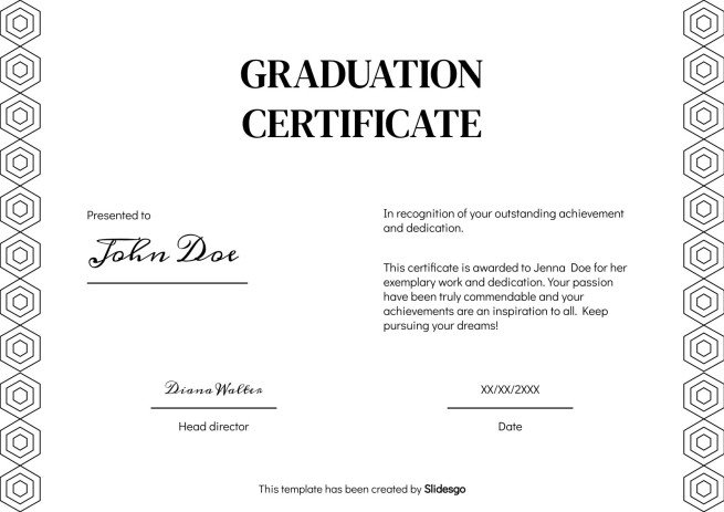 Elegant Graduation Certificate Template Presentation