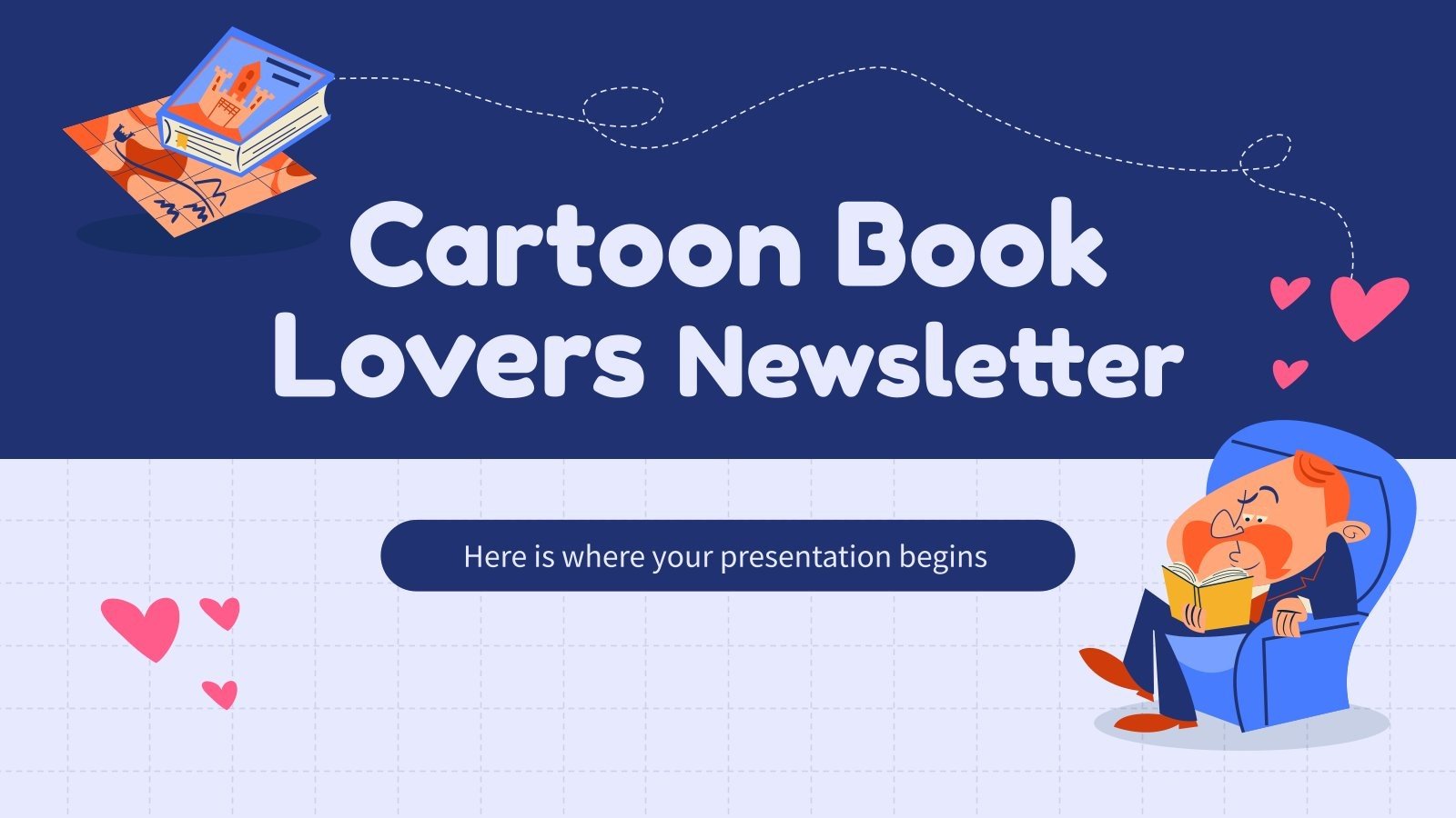 Cartoon Book Lovers Newsletter Presentation
