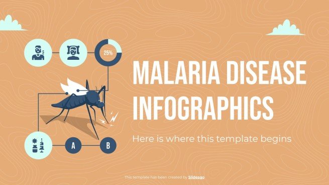 Plantilla Diapositivas sobre la malaria - infografías