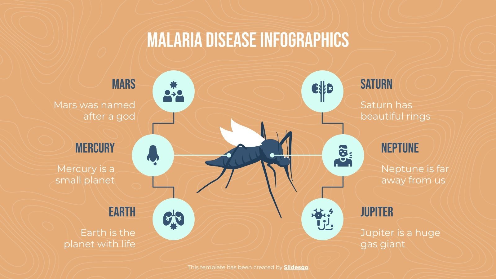 Plantilla Diapositivas sobre la malaria - infografías