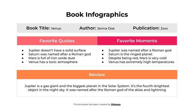 Book Infographics Template