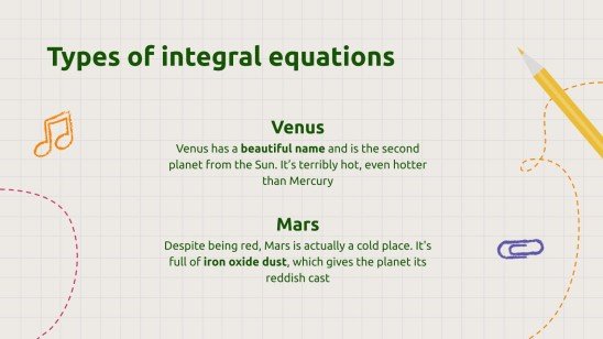 Matière mathématique pour le lycée : équations intégrales
