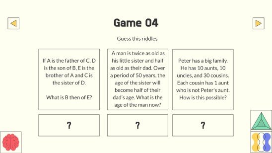 Mind Games for Middle School Presentation