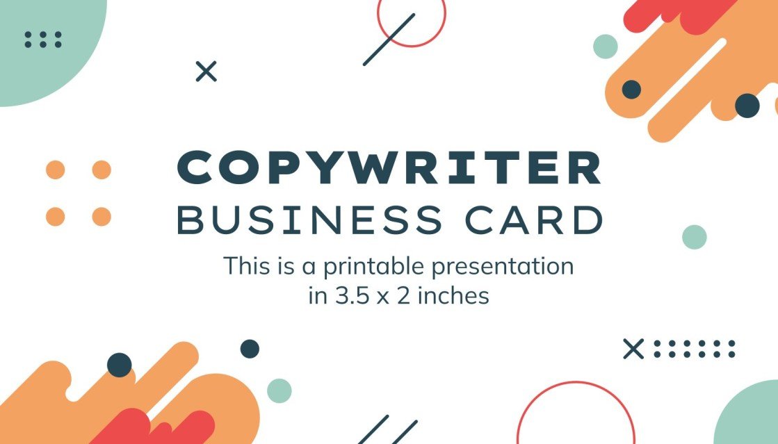 Copywriter Business Card Presentation