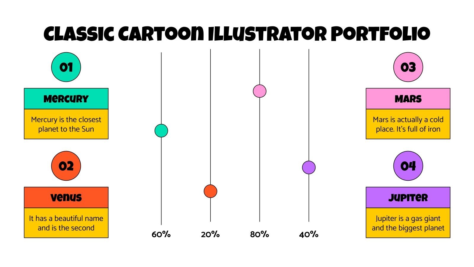 Classic Cartoon Illustrator Portfolio Infographics