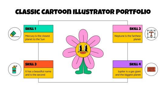 Classic Cartoon Illustrator Portfolio Infographics