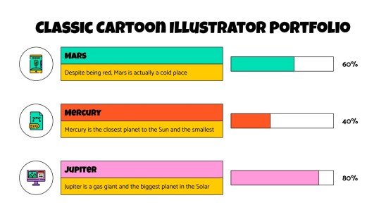 Classic Cartoon Illustrator Portfolio Infographics