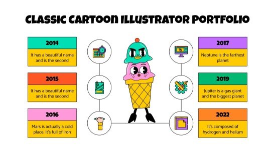 Classic Cartoon Illustrator Portfolio Infographics
