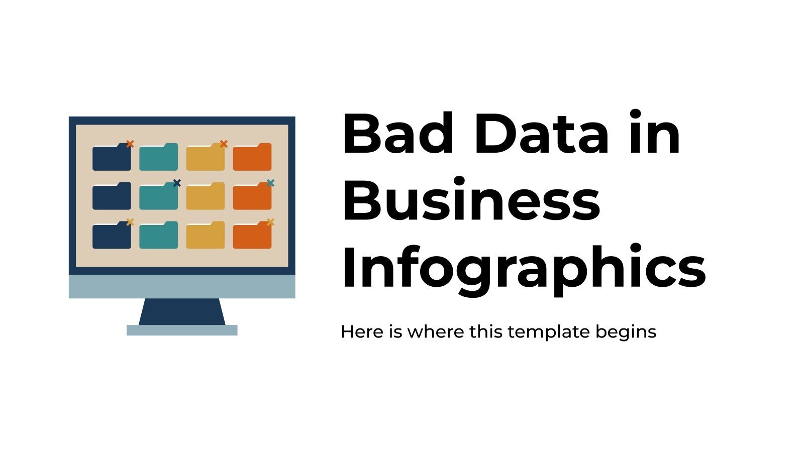 Plantilla Datos incorrectos en infografías empresariales