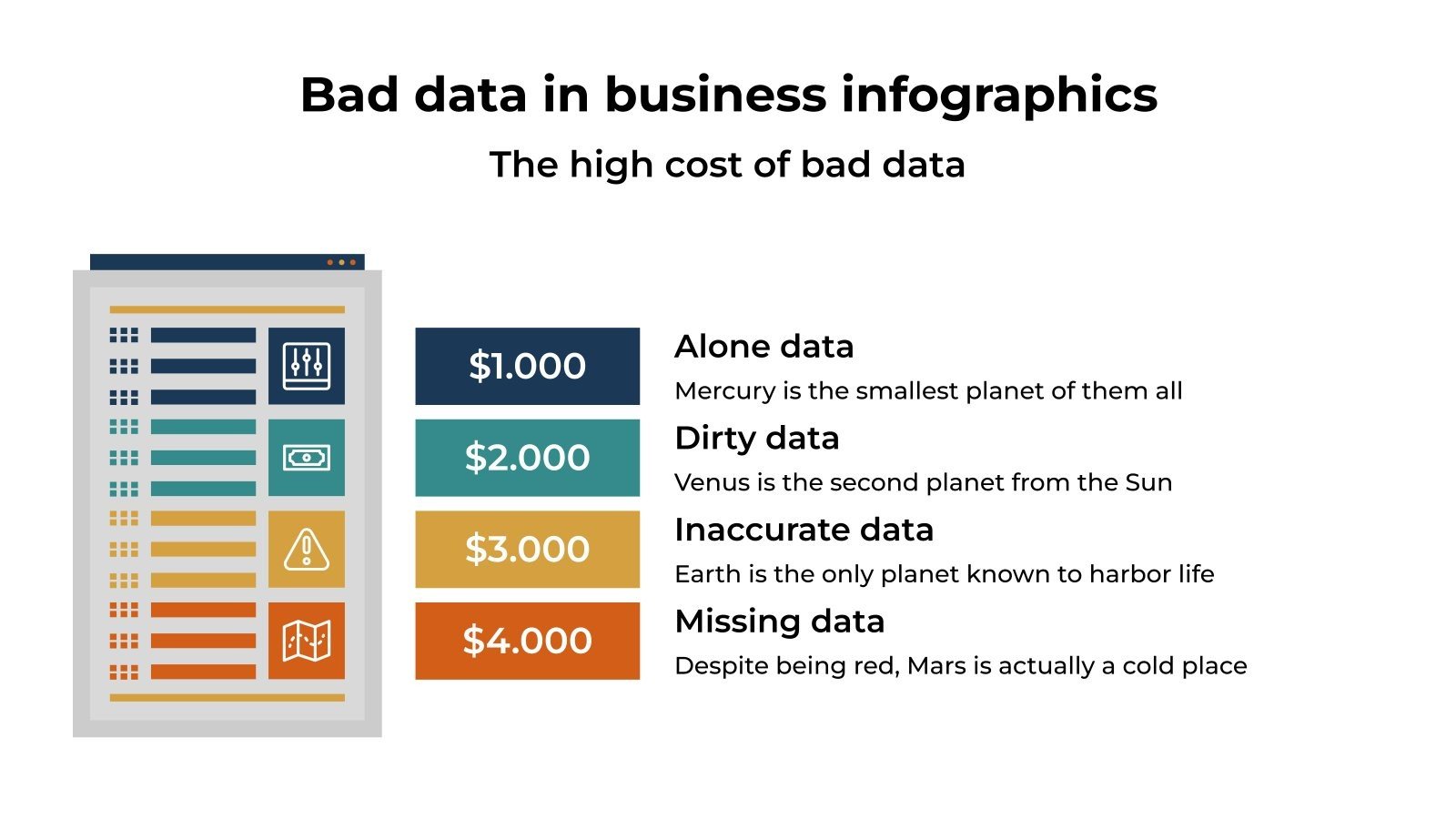 Bad Data in Business Infographics Template