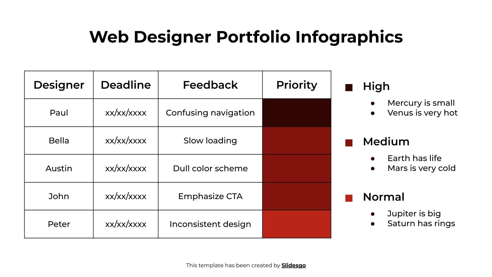 Web Designer Portfolio Infographics Presentation