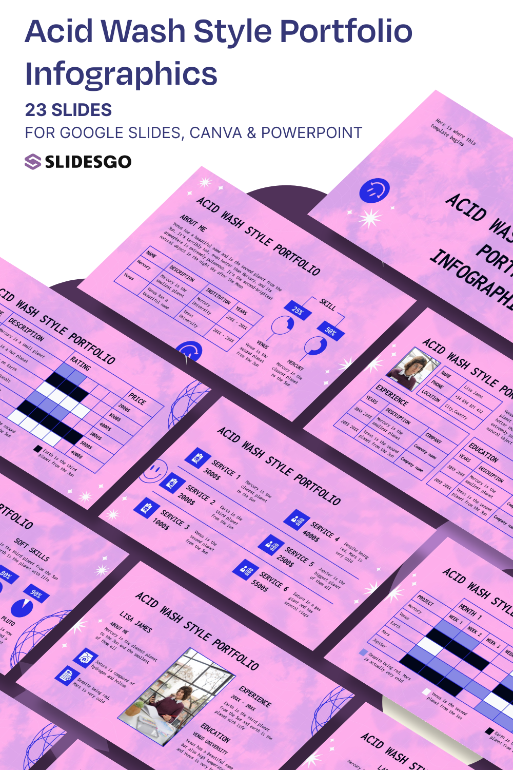 Acid Wash Style Portfolio Infographics Presentation